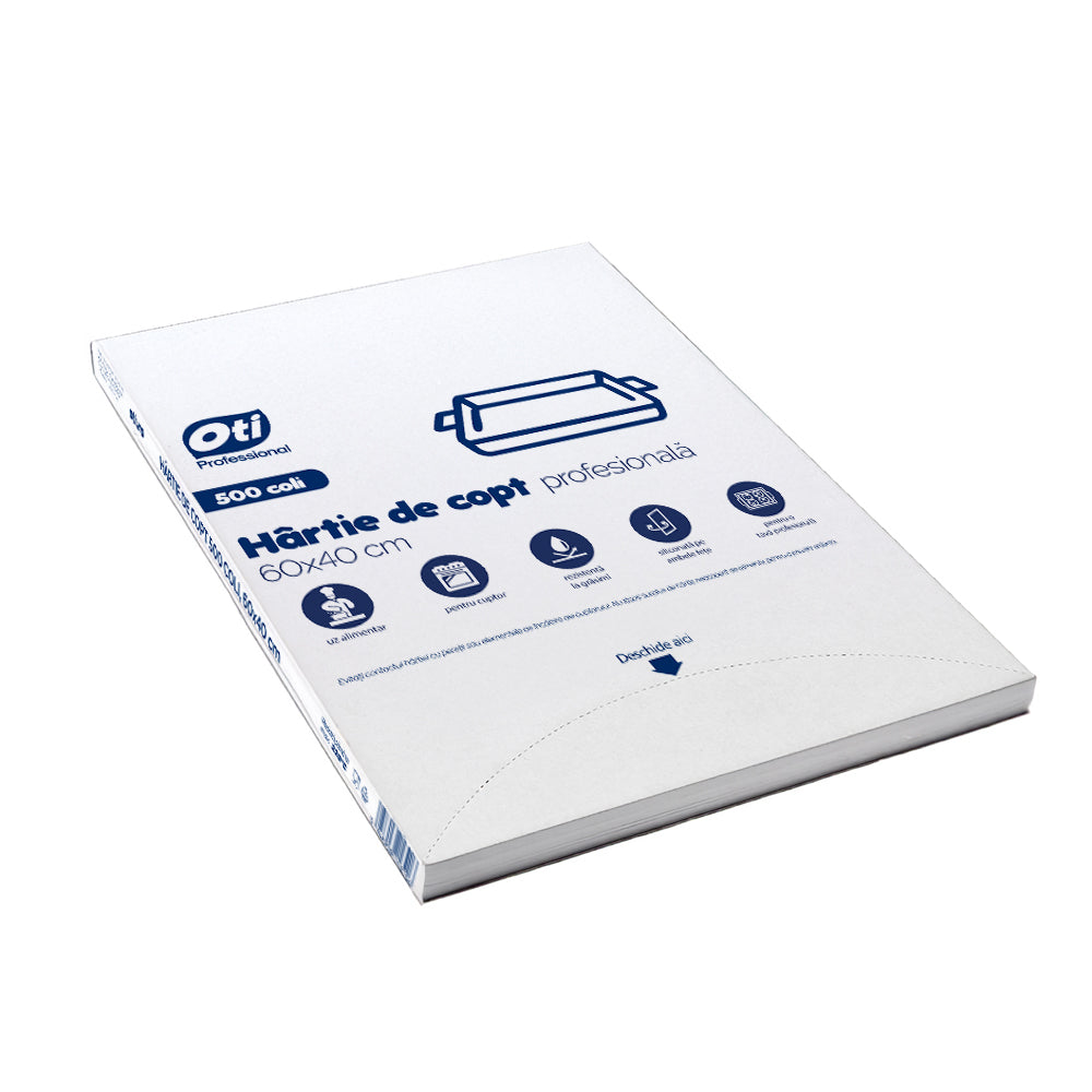 Hartie pentru copt profesionala 60x40 cm, 500 coli, in cutie — Oti